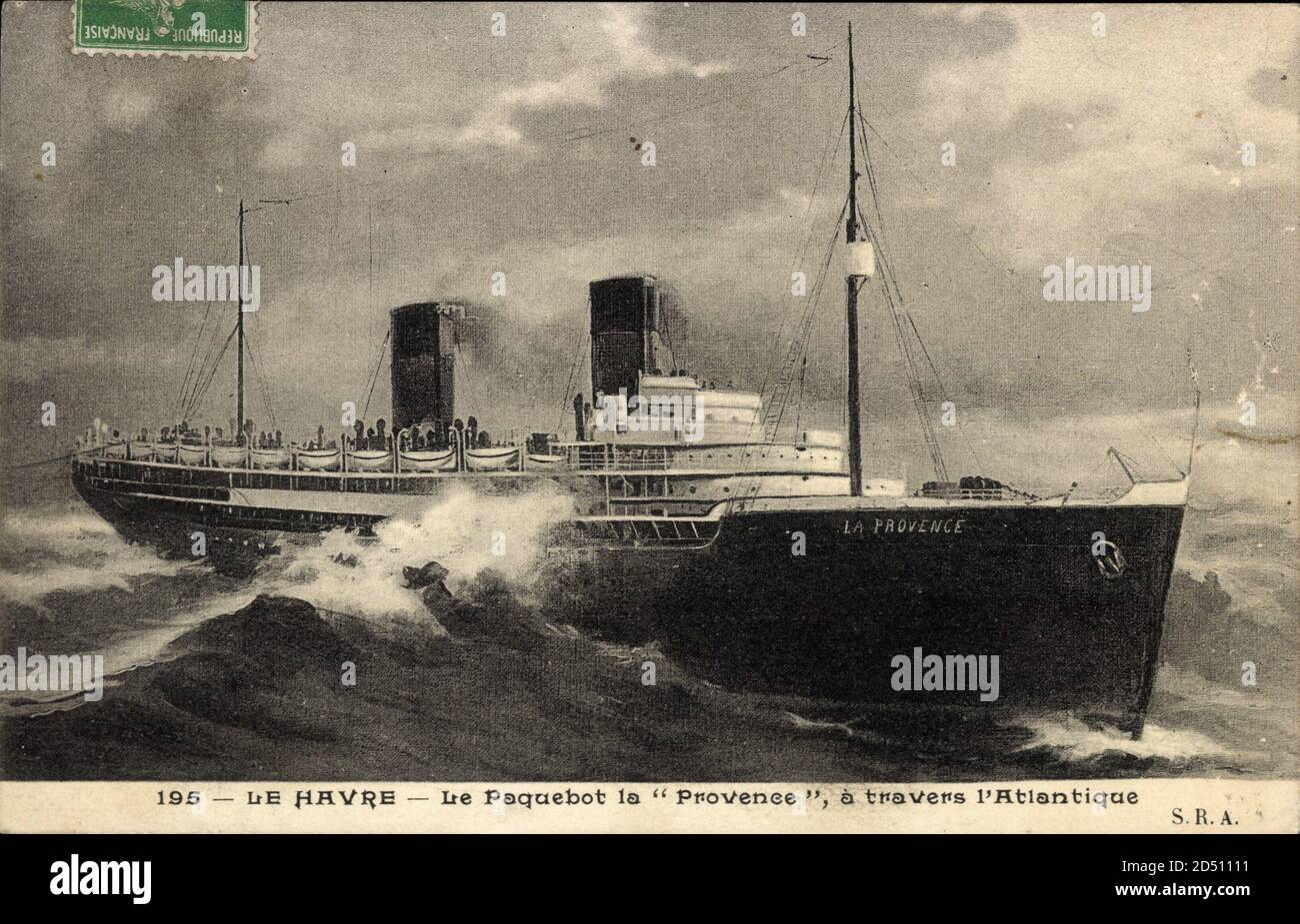 Le Havre, Le Paquebot la Provence de la CGT, French Line, Travers ...