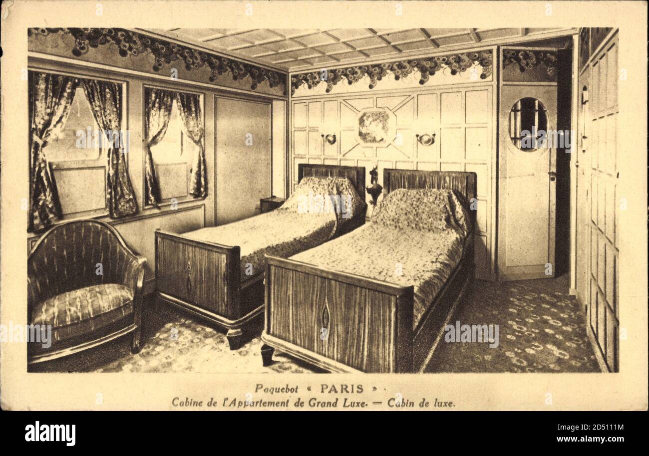 Le Paquebot Paris, Cabine de l'Appartement de Grand Luxe, CGT | usage ...