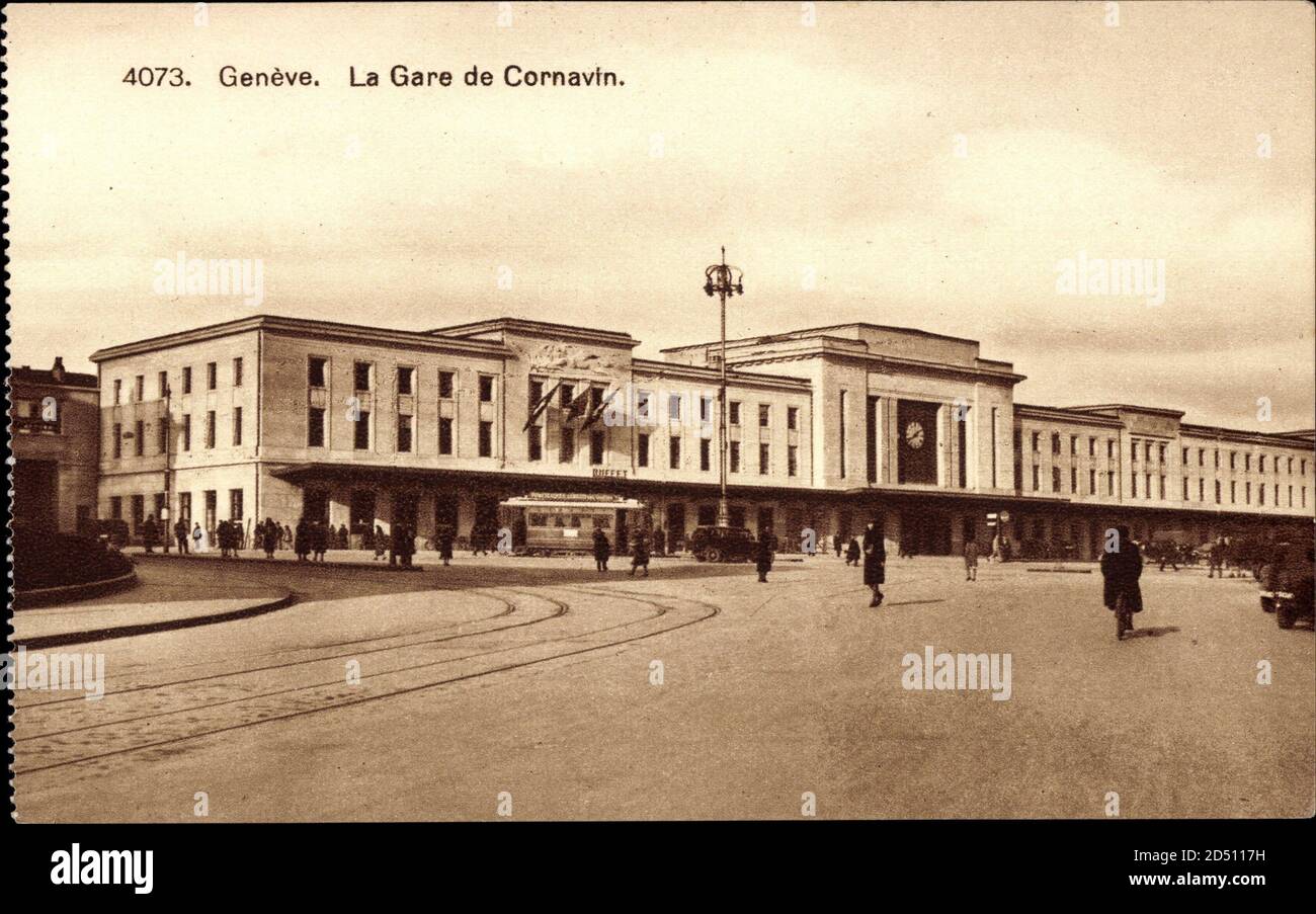 Genf Stadt, vue général de la Gare de Cornavin | usage worldwide Stock ...