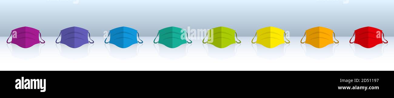 Colorful face masks, rainbow colored mask set Stock Photo - Alamy