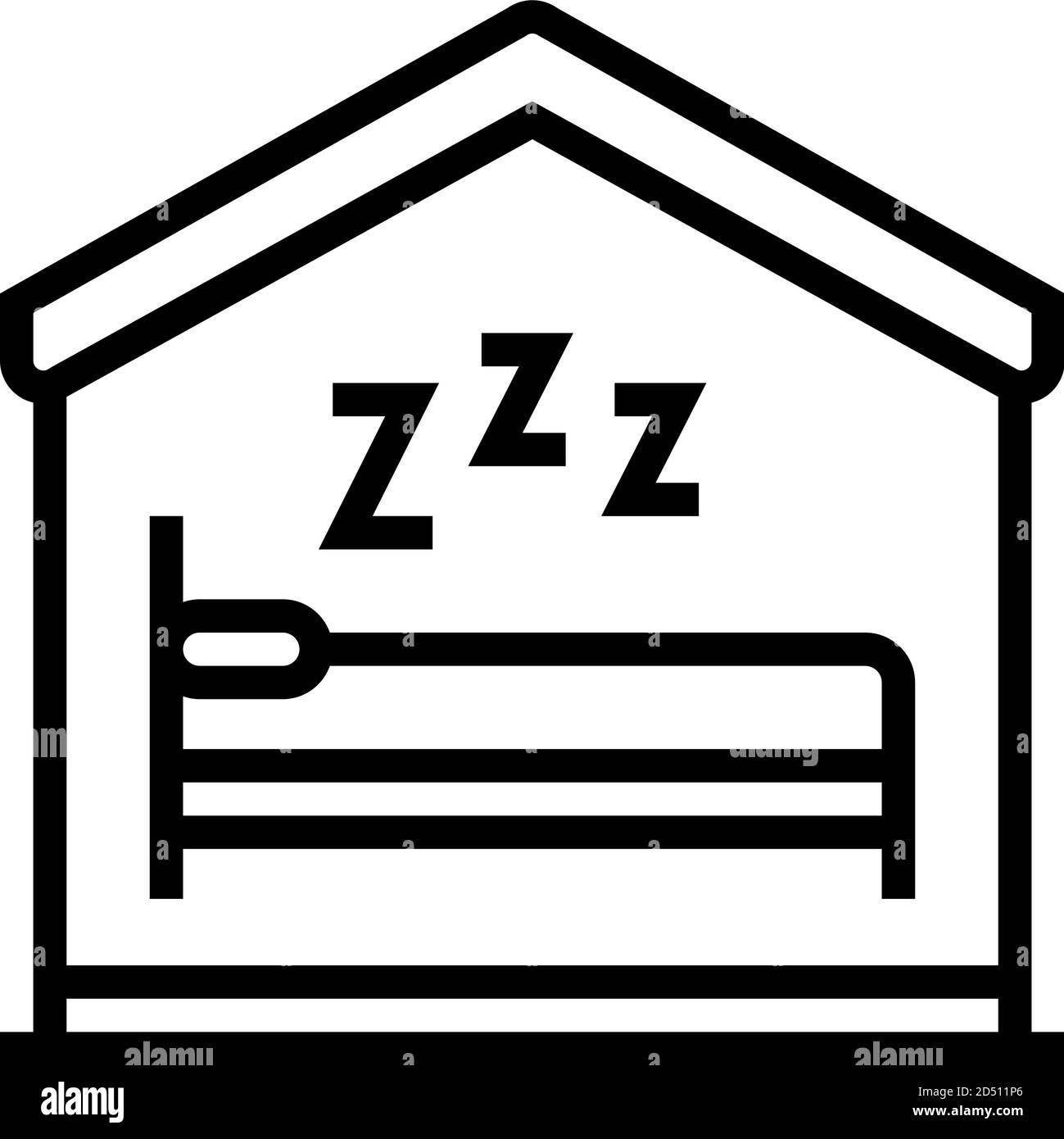 sleeping in bed line icon vector illustration Stock Vector Image & Art ...