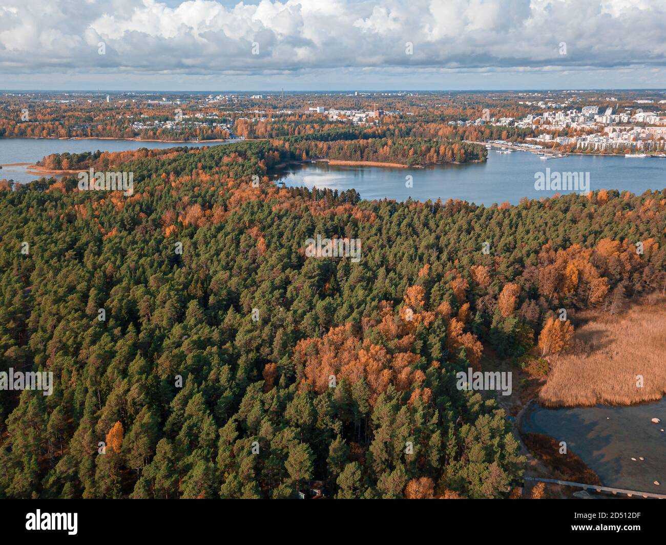 The coastline of the Gulf of Finland and in the horizon you can see ...