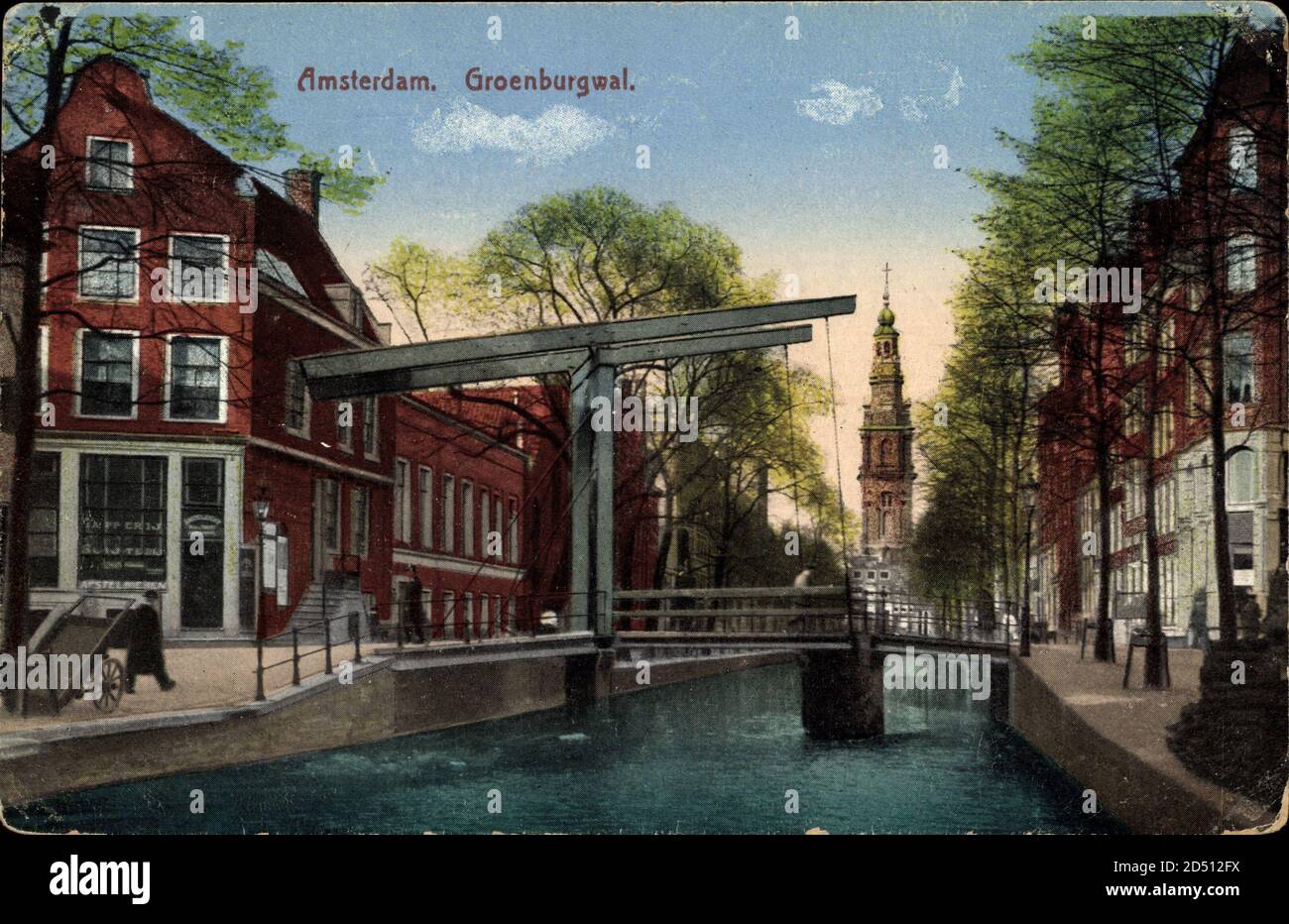 Amsterdam Nordholland, Groenburgwal, Kirchturm, Hebebrücke | usage ...