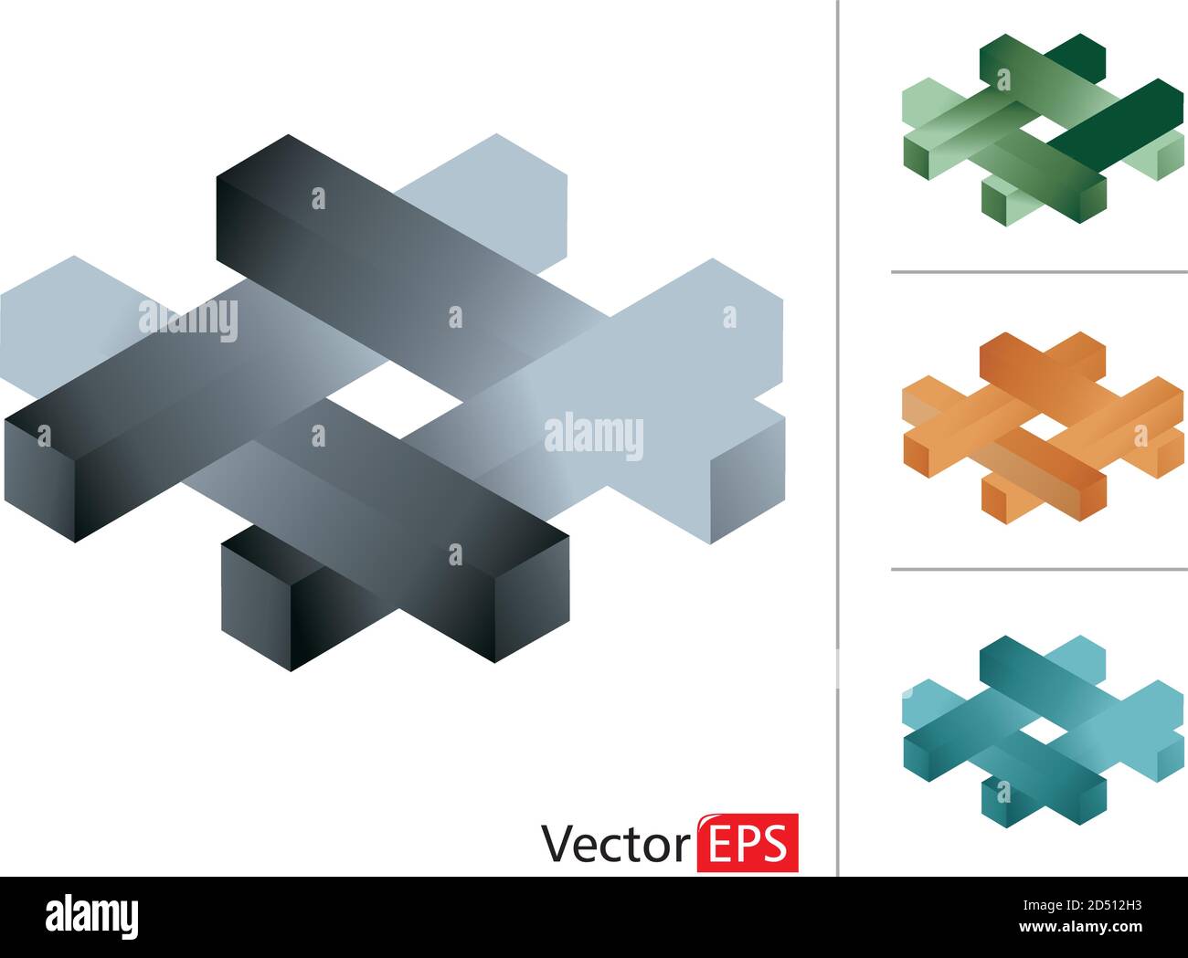 Impossible geometry object isolated on white background. Vector ...