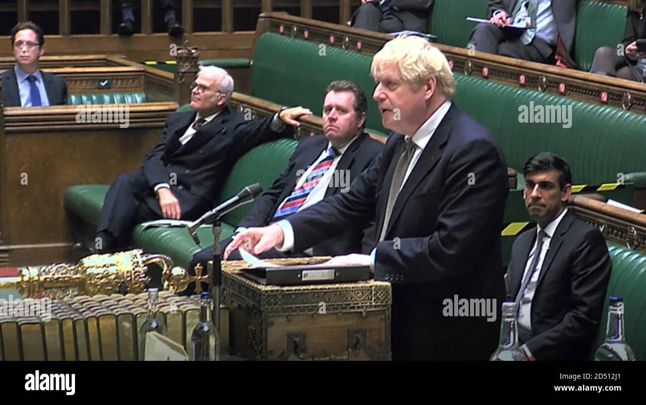 Prime Minister Boris Johnson making a statement in the House of Commons ...