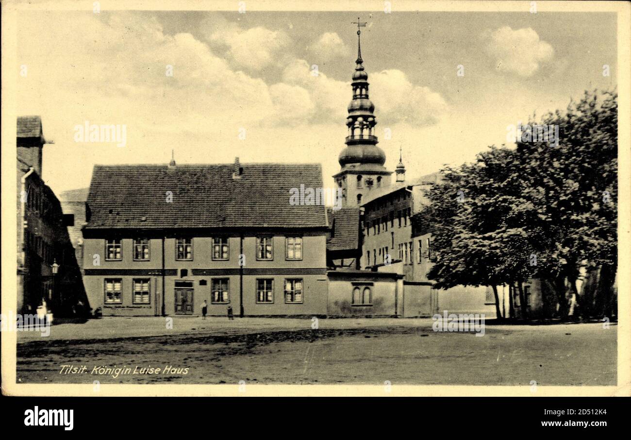 Tilsit Ostpreußen, Königin Luise Haus, Markt, Kirchturm | usage ...