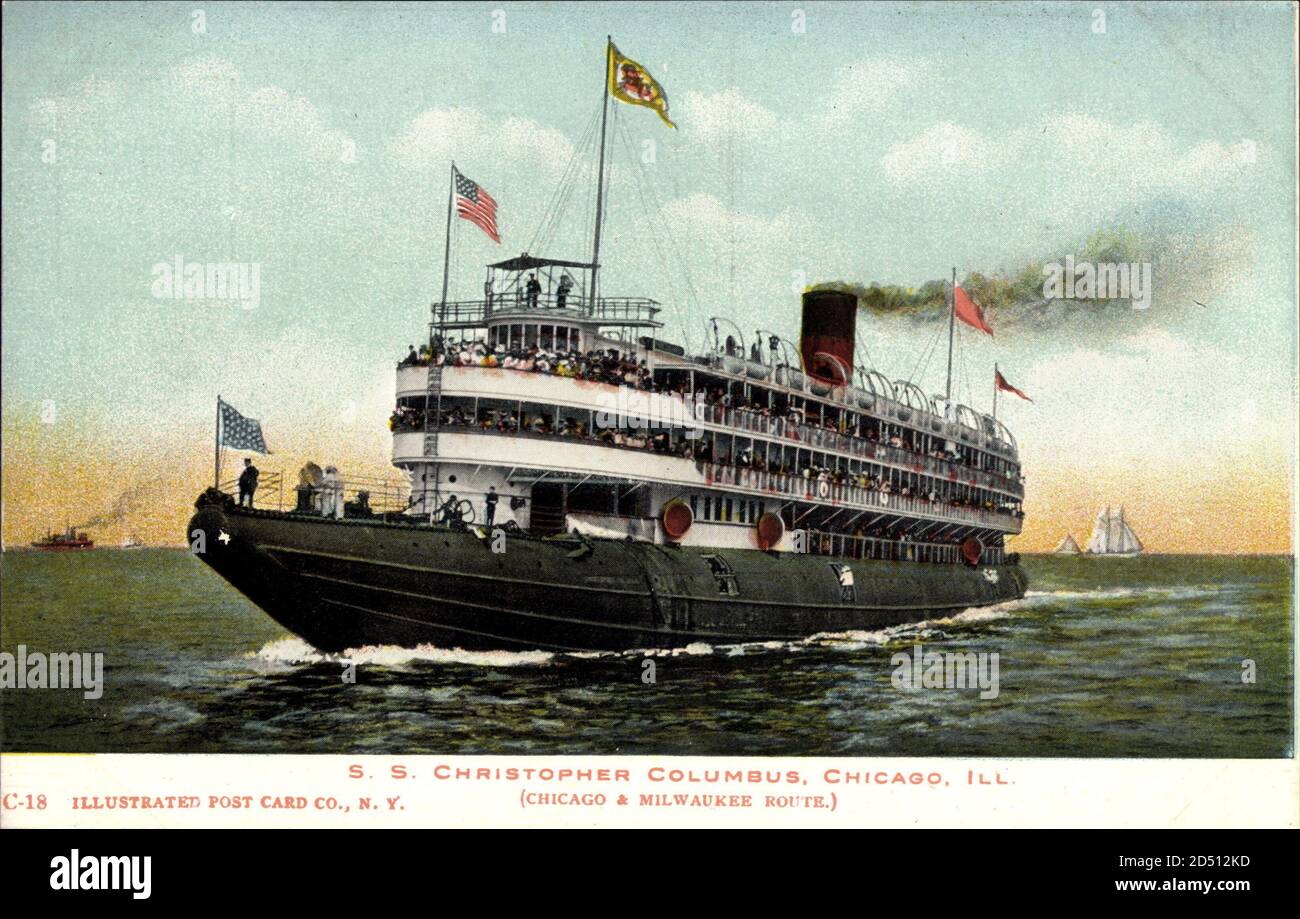 die Königin der Seen, der einzige 'Whaleback' Personen-Dampfer S.S ...