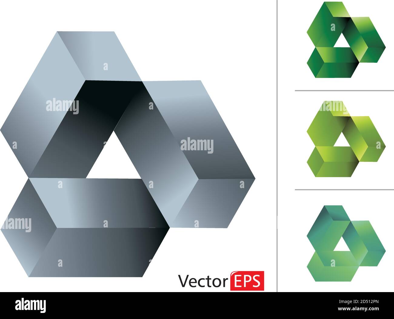 Impossible geometry object isolated on white background. Vector abstract Stock Vector Image ...