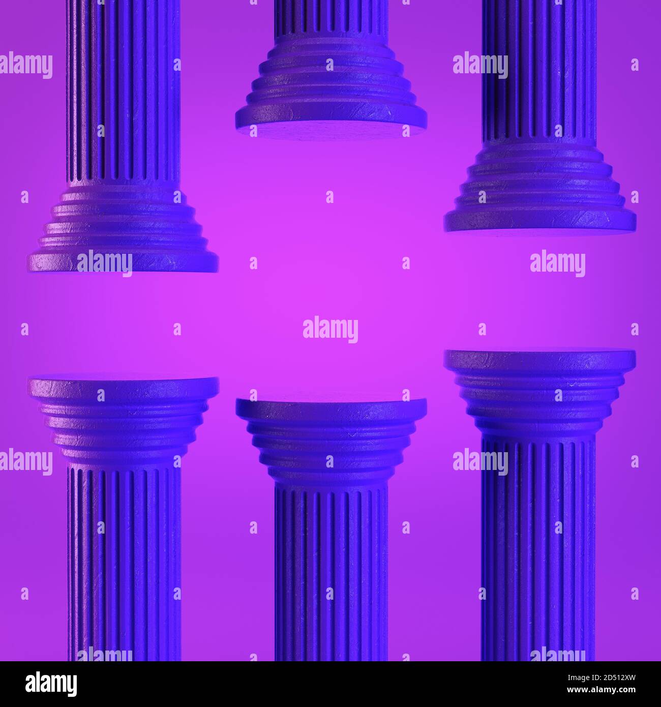 Violet columns on purple background Stock Photo - Alamy