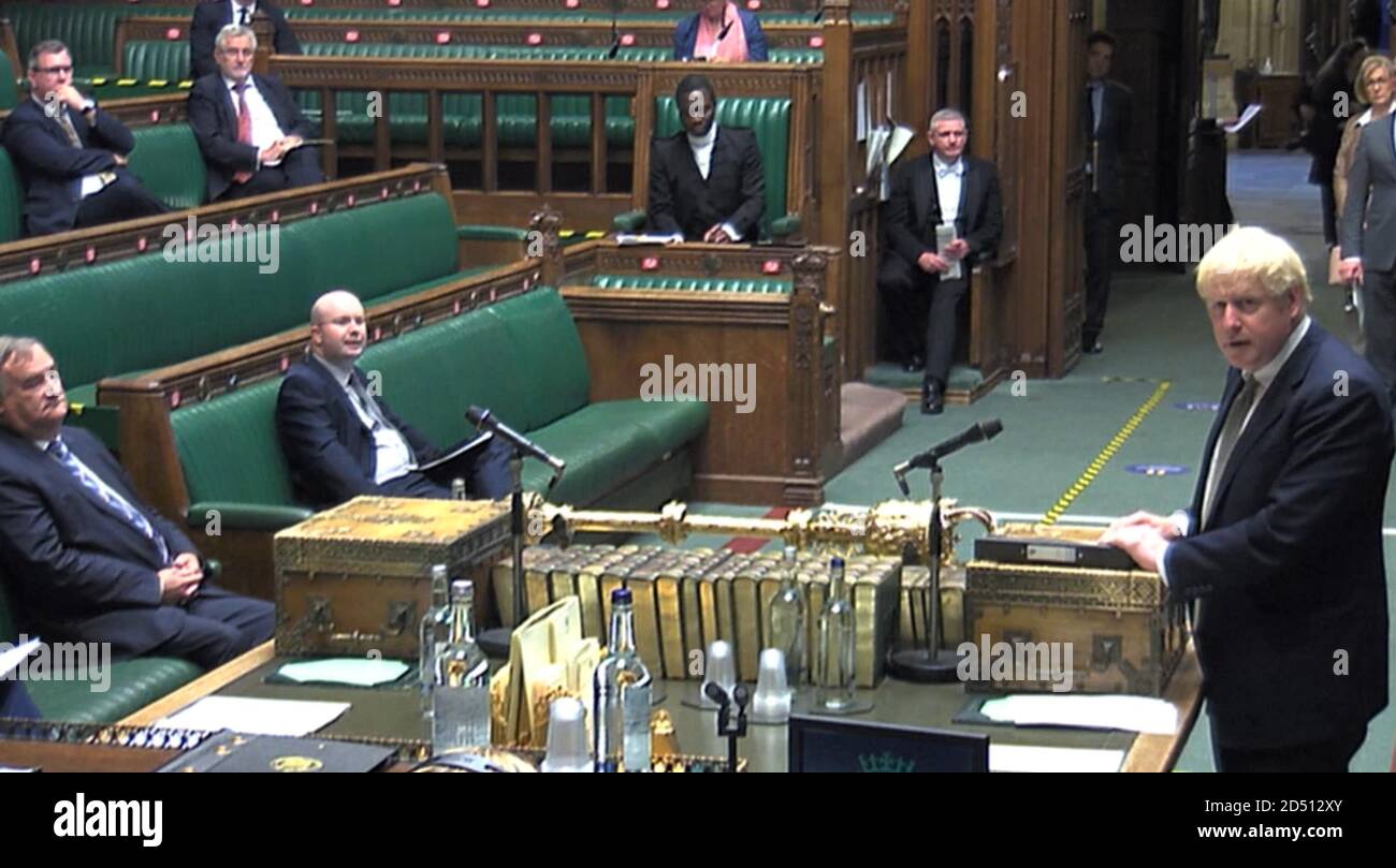 Prime Minister Boris Johnson making a statement in the House of Commons ...