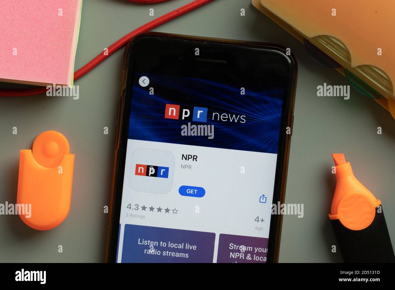 New York, USA - 29 September 2020: NPR mobile app logo on phone screen ...