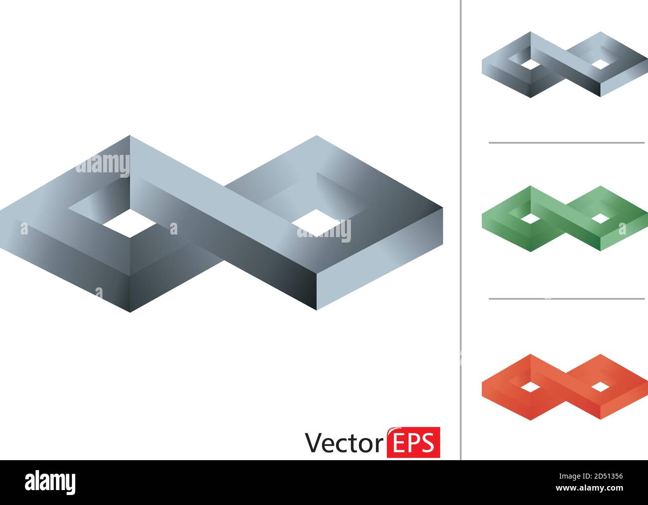 Impossible geometry object isolated on white background. Vector ...