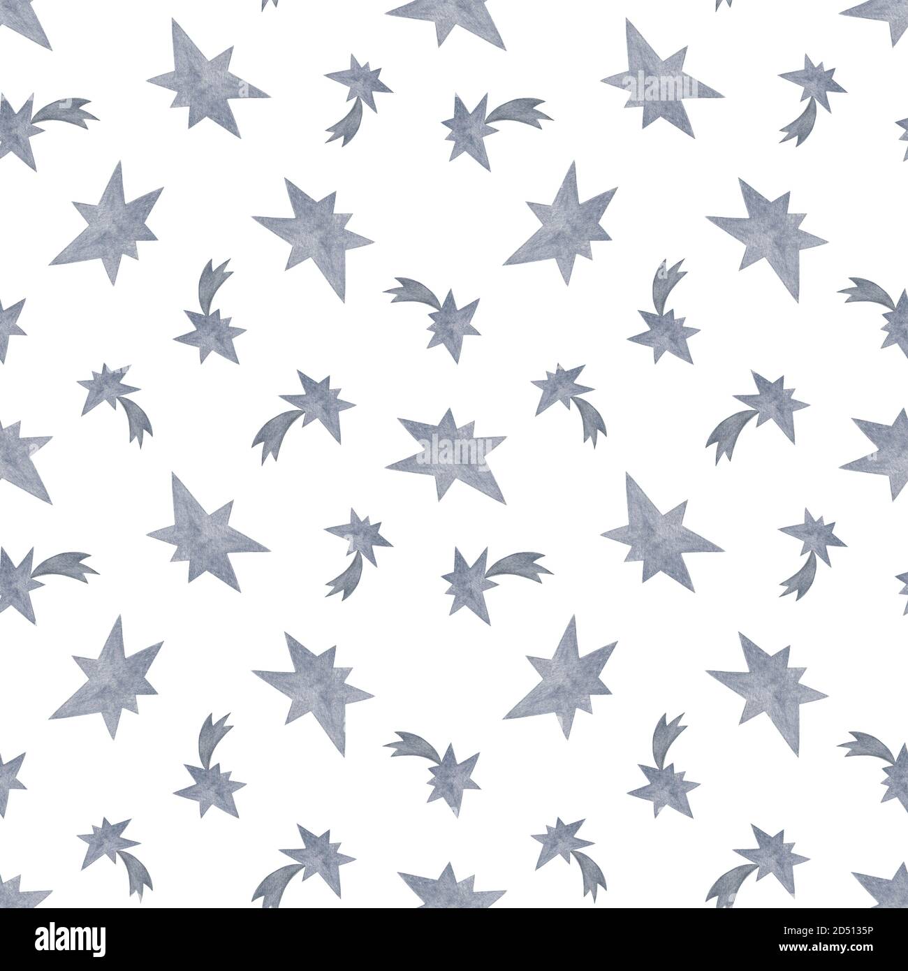 Pastel colored grey Christmas stars repeat pattern on the white ...