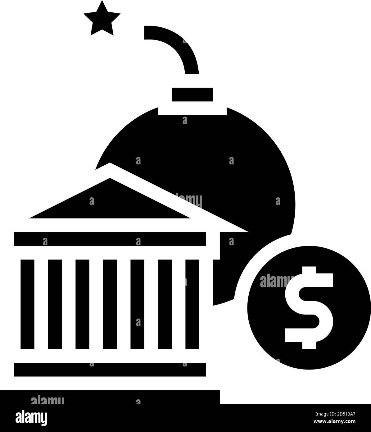 bank bang bomb glyph icon vector illustration Stock Vector Image & Art ...