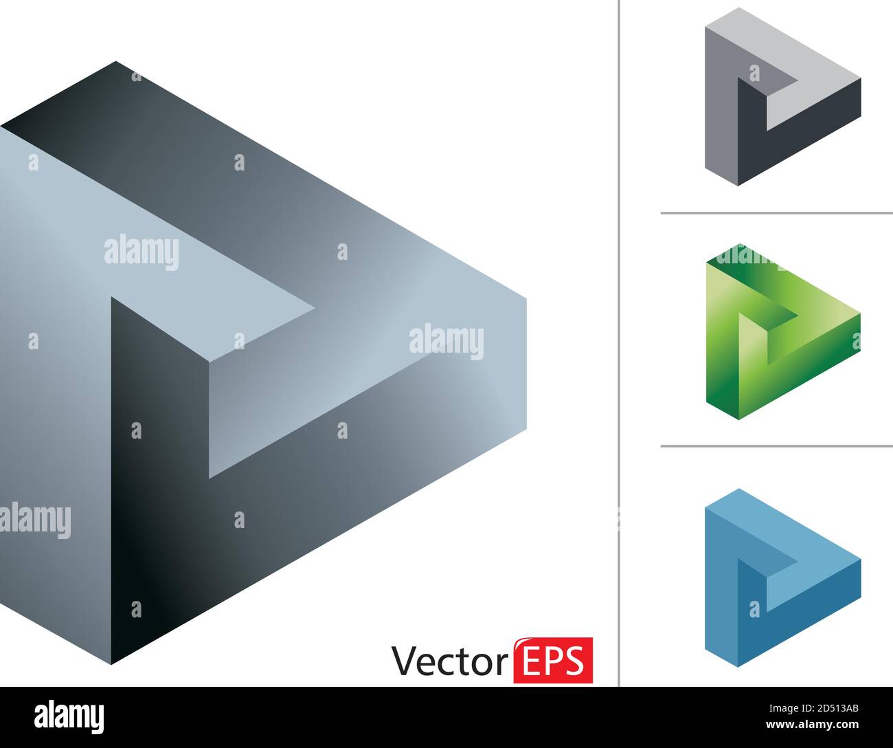 Impossible geometry object isolated on white background. Vector ...