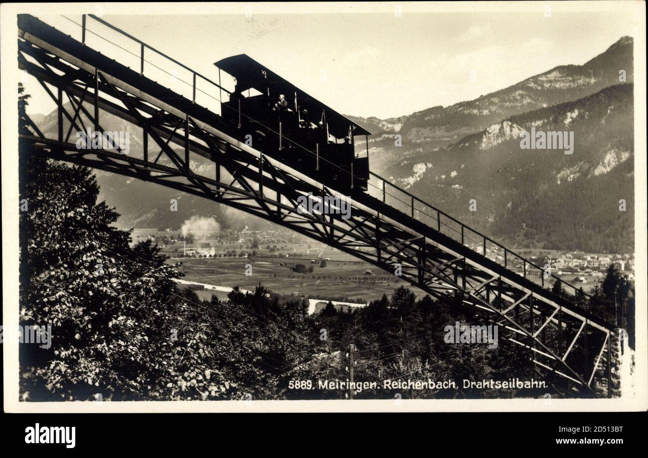 Meiringen, Reichenbach, Drahtseilbahn, Steigung | usage worldwide Stock ...
