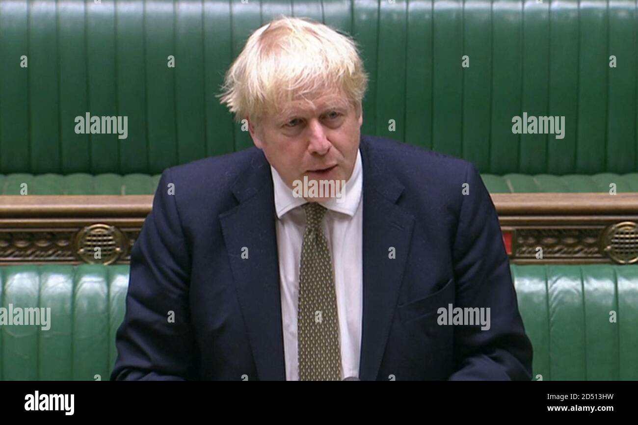 Prime Minister Boris Johnson making a statement in the House of Commons ...