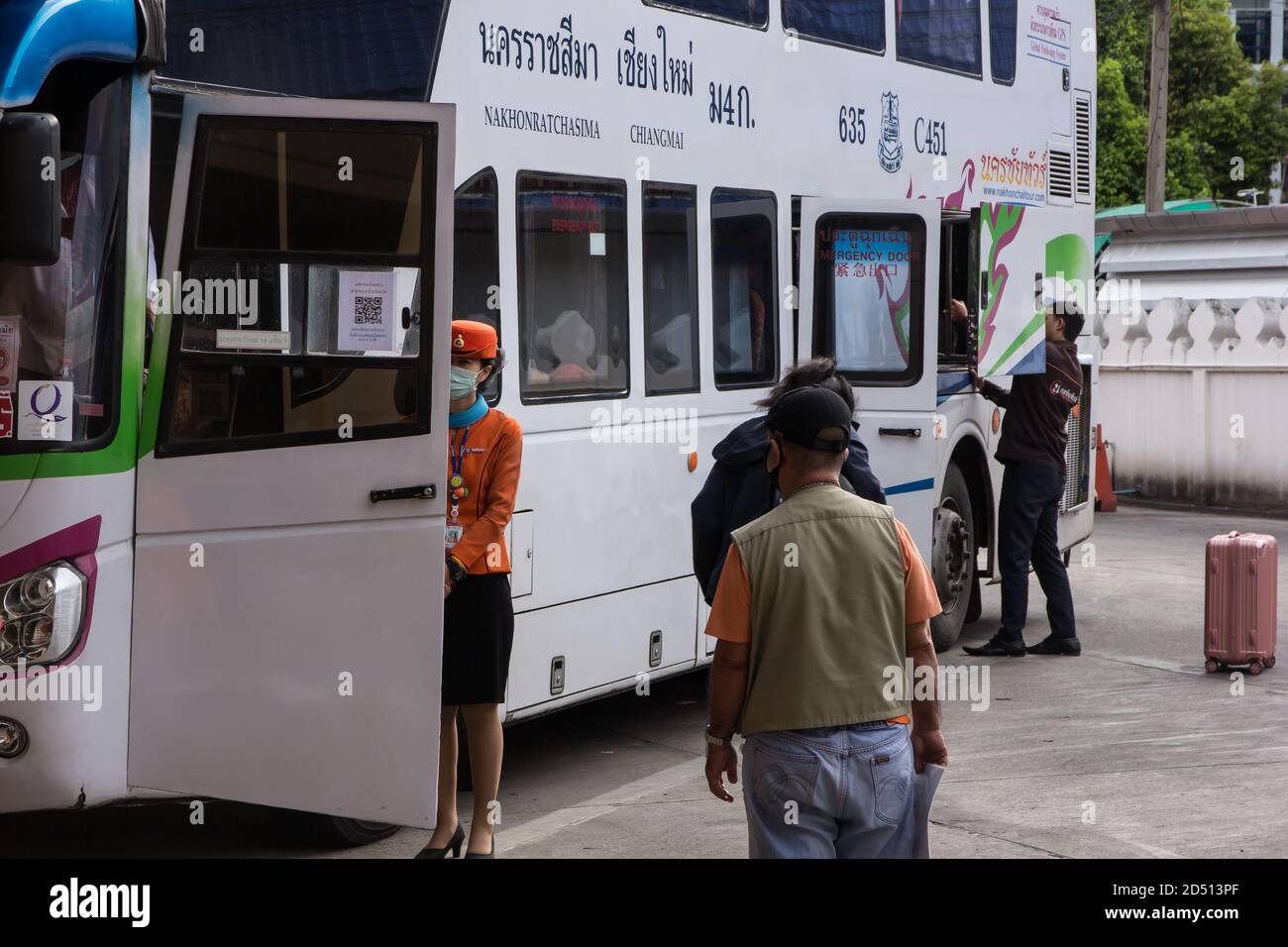 Chiangmai, Thailand - October 10 2020: Bus of Nakhonchai tour company ...
