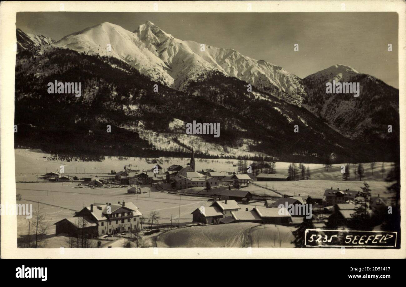 Seefeld Tirol, Panorama, Ort im Winter, Schnee,Berge | usage worldwide ...