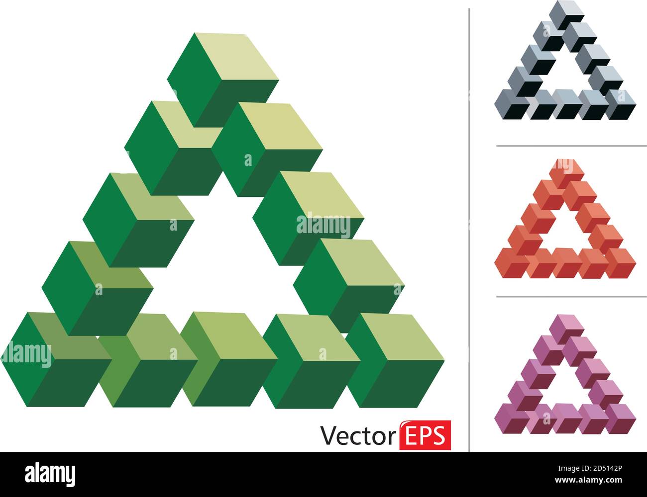 Impossible geometry object isolated on white background. Vector ...