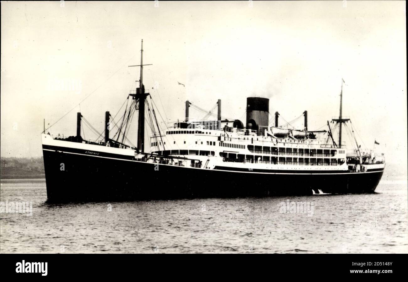 Shaw Savill Line, Dampfschiff S.S. Athenic | usage worldwide Stock ...