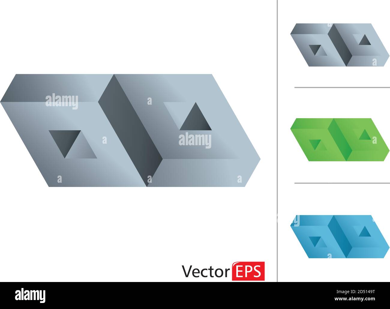 Impossible geometry object isolated on white background. Vector abstract Stock Vector Image ...