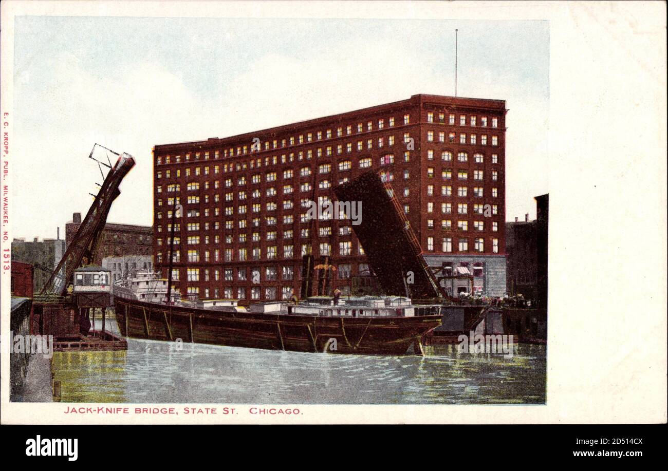 Chicago Illinois USA, Jack Knife Bridge, State Street | usage worldwide ...