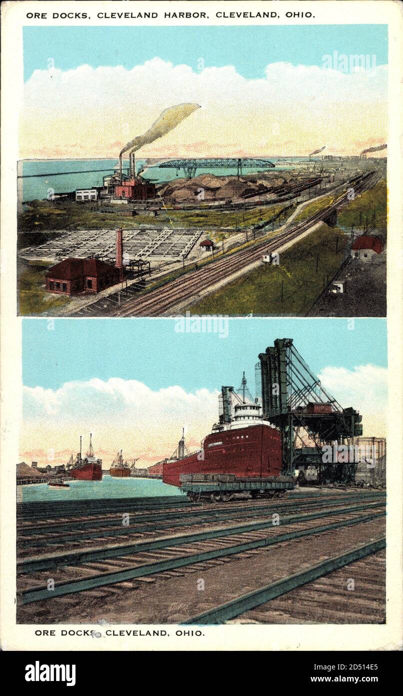Cleveland Ohio USA, Ore Docks, Cleveland Harbor | usage worldwide Stock ...