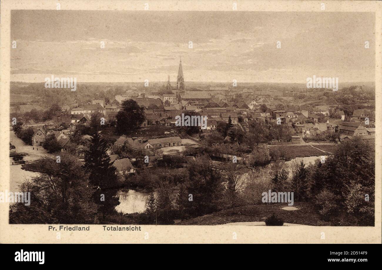 Debrzno Preußisch Friedland Pommern, Totalansicht der Ortschaft | usage ...