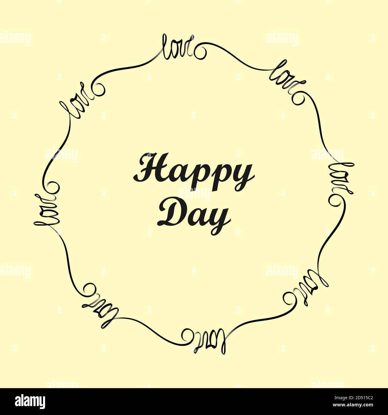 Decorative circle frame template. Hand lettering LOVE creative ...