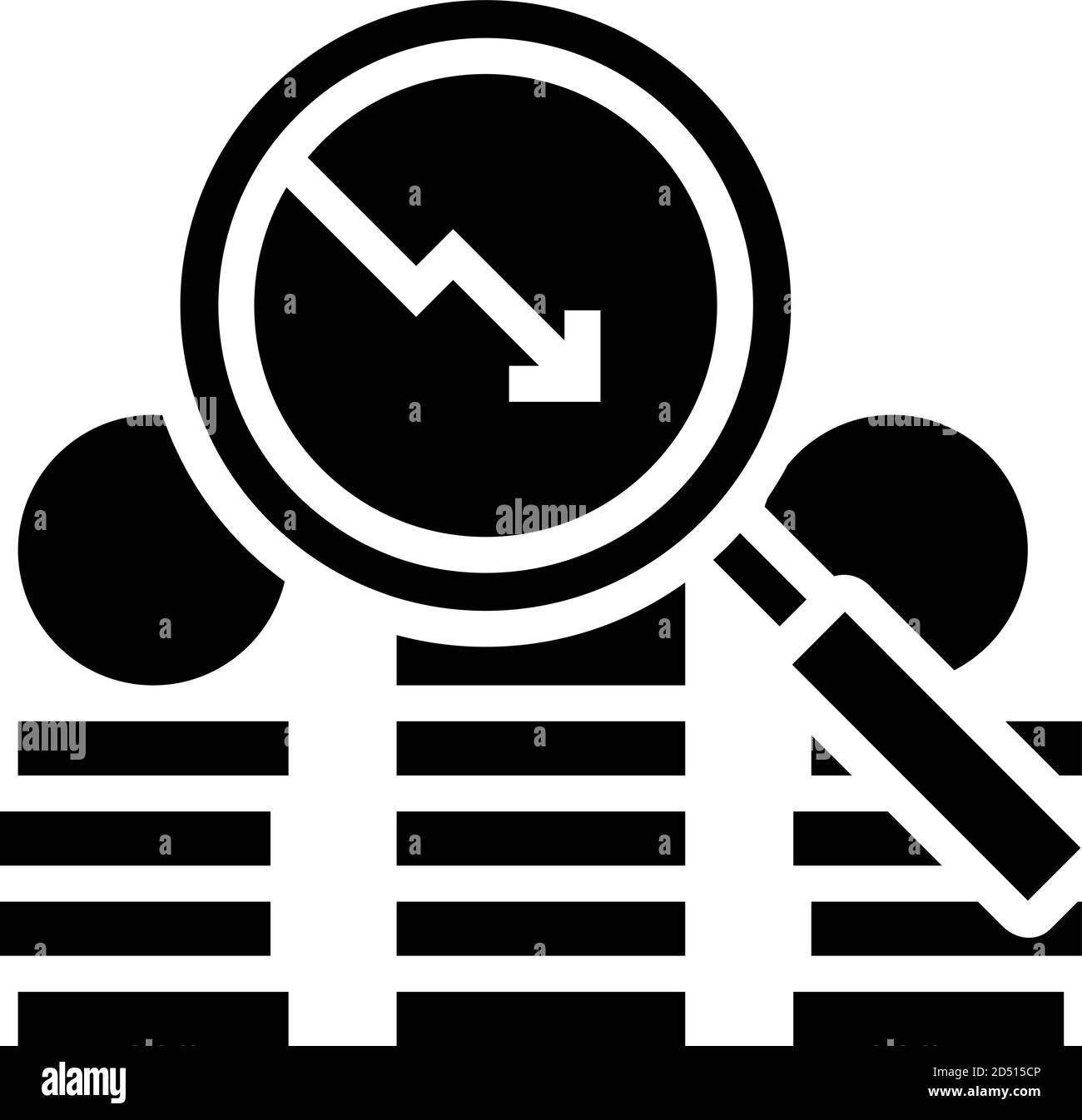 money coin research falling infographic glyph icon vector illustration ...