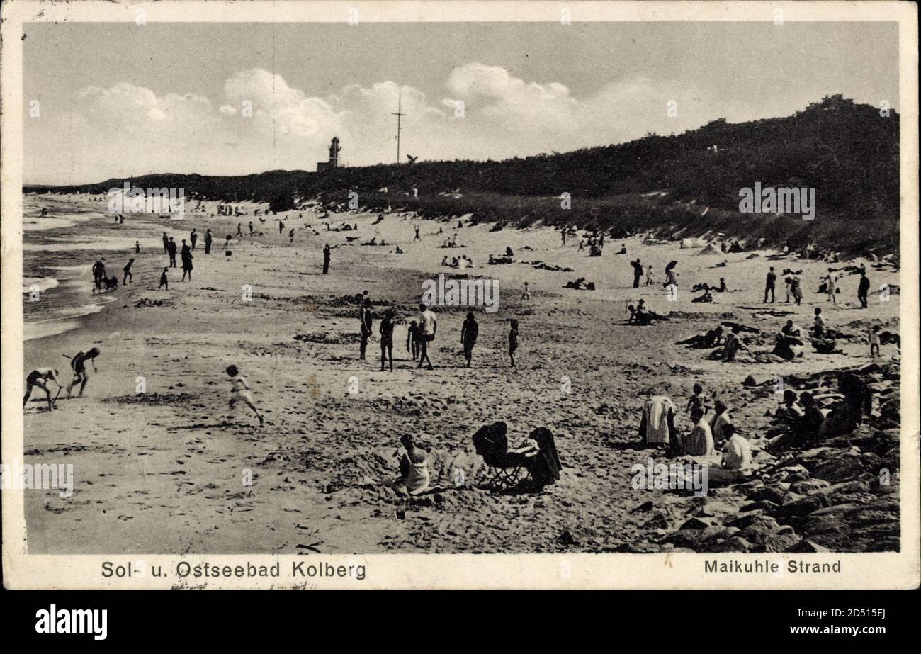 Ko?obrzeg Kolberg Pommern, Partie am Maikuhle Strand | usage worldwide ...
