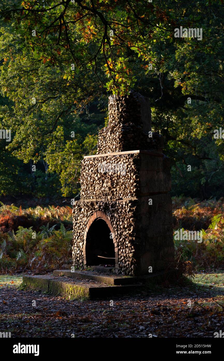 New Forest National Park, UK, 09 Oct, 2020. Portugese Fireplace is a ...
