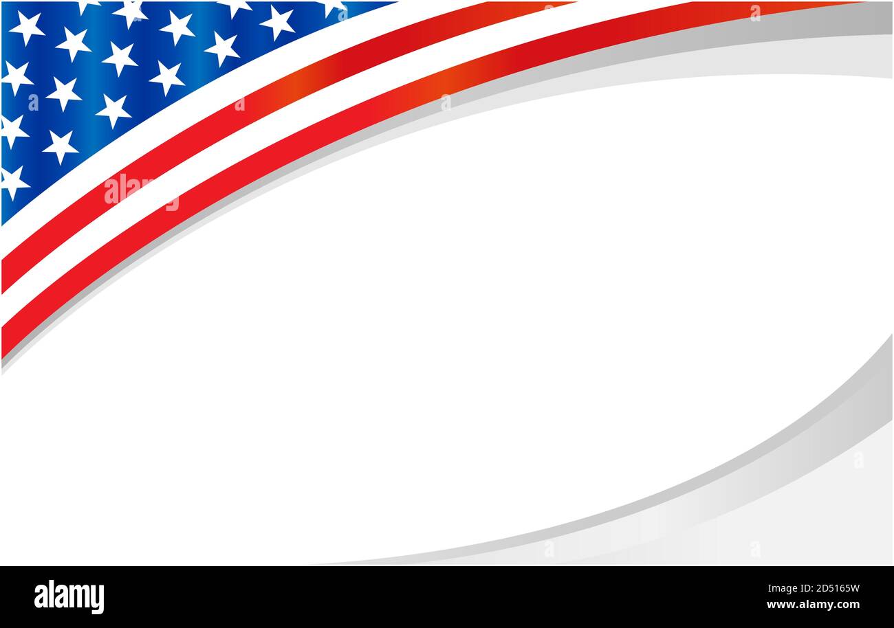 American flag symbol wave pattern background card banner with copy ...