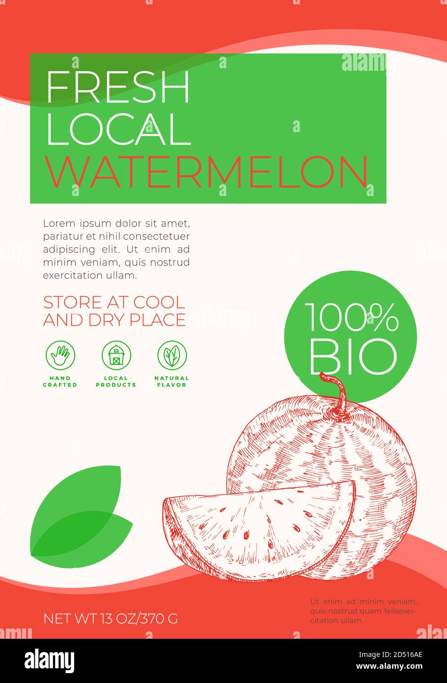 Fresh Local Fruits Label Template. Abstract Vector Packaging Design ...
