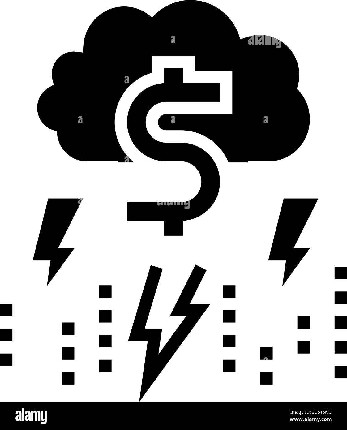 money thunder and lightning glyph icon vector illustration Stock Vector ...