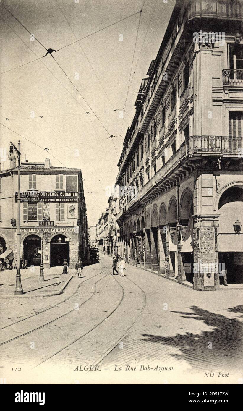 Alger Algerien, La Rue Bab Azoum, Straßenpartie, Arkaden | usage ...