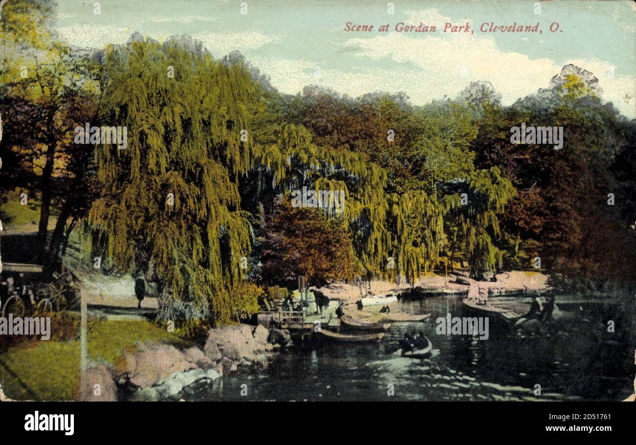 Cleveland Ohio, Scene at Gordan Park, Bootsanlegstelle | usage ...