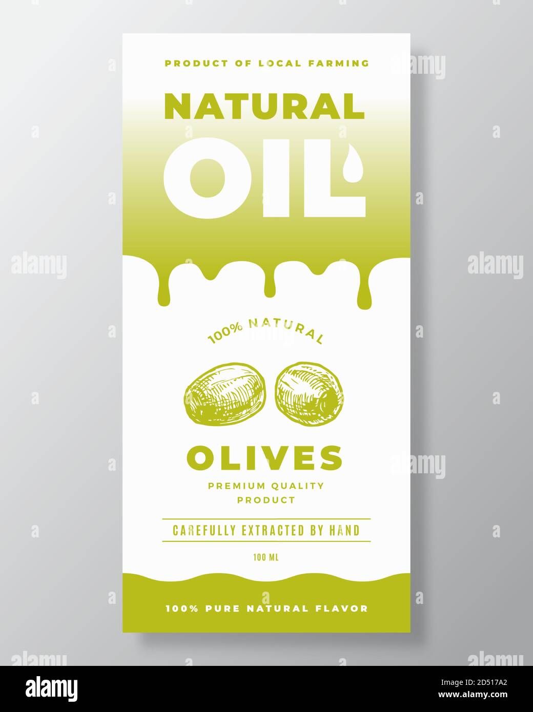 Natural Oil Abstract Vector Packaging Design or Label Template. Modern ...