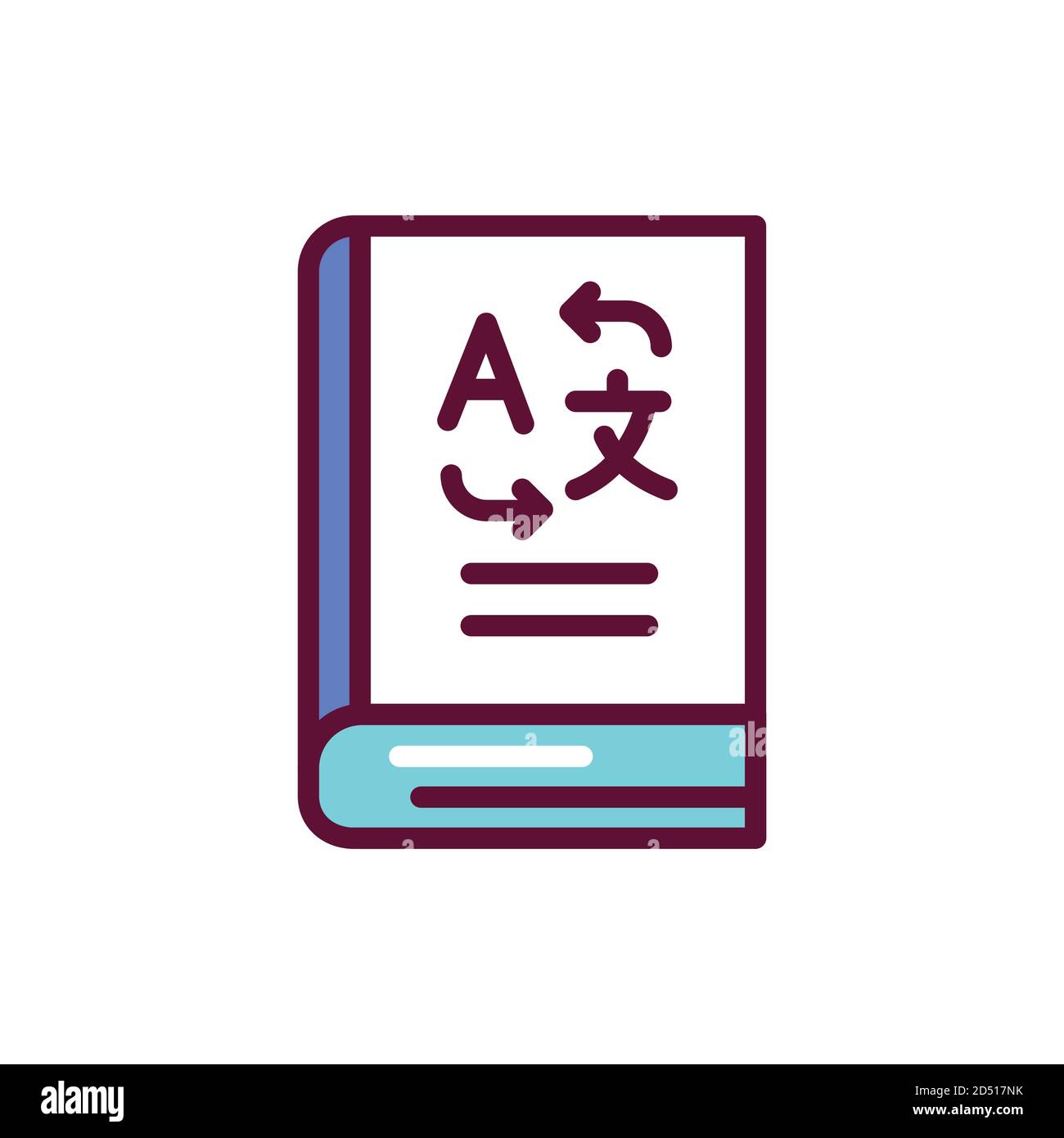 Vocabulary color line icon. Vector illustration. Outline pictogram ...