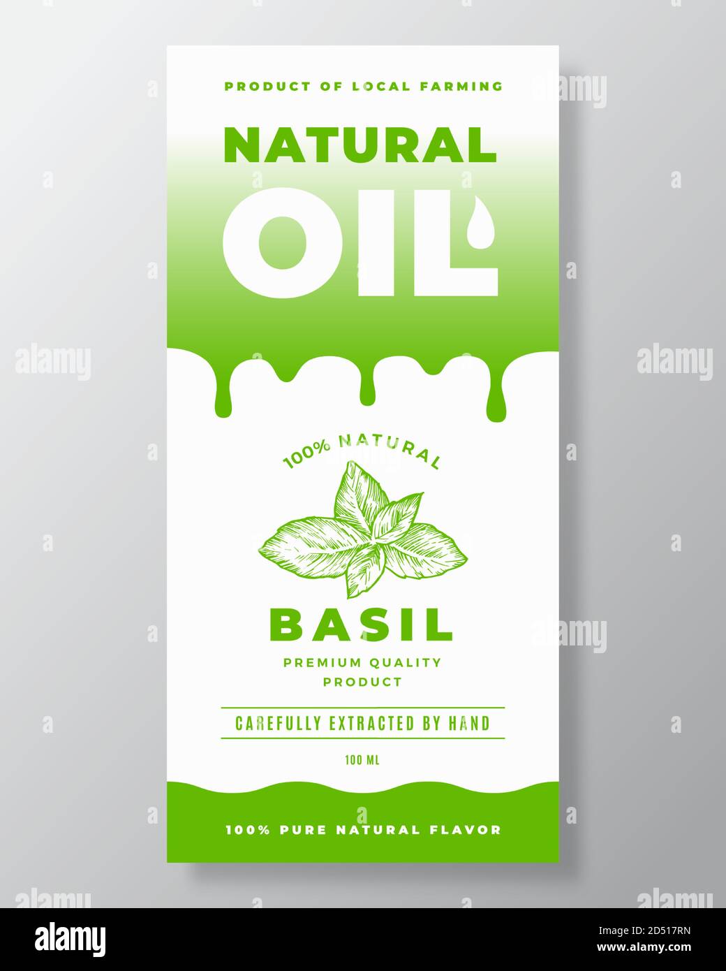 Natural Oil Abstract Vector Packaging Design or Label Template. Modern ...