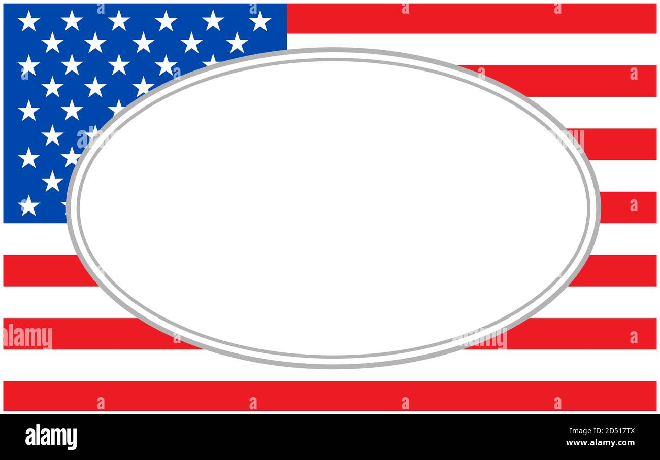USA flag with oval frame empty space for text Stock Vector Image & Art ...