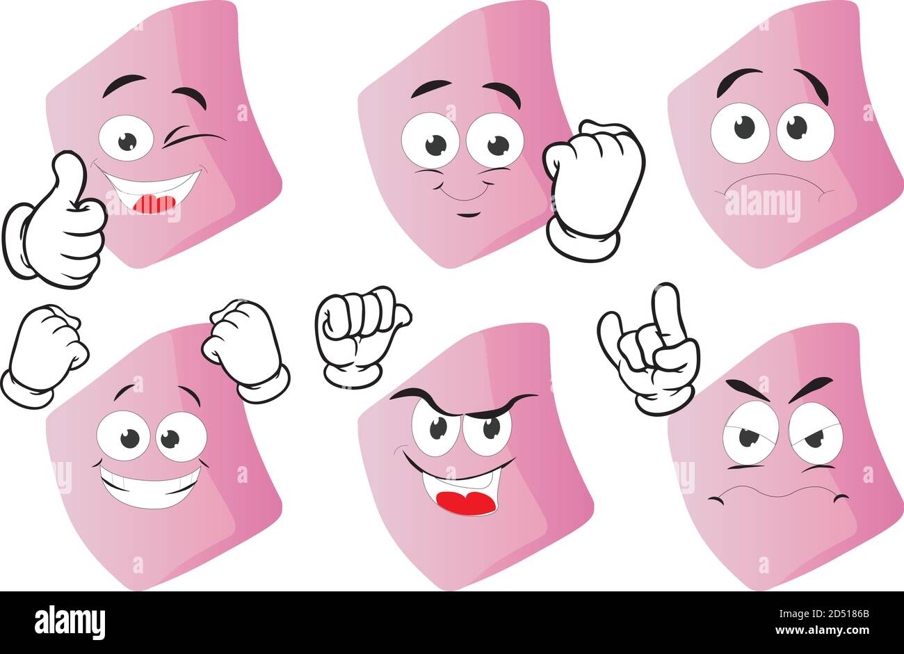 A vector set of cartoon erasers for different situations. Drawing ...