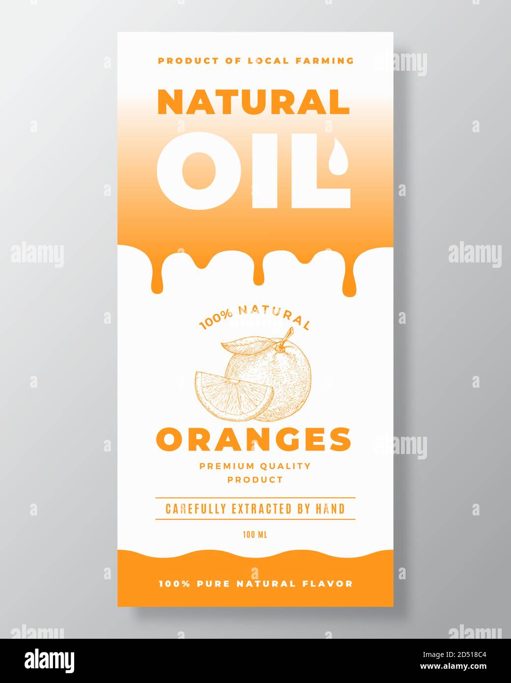 Natural Oil Abstract Vector Packaging Design or Label Template. Modern ...