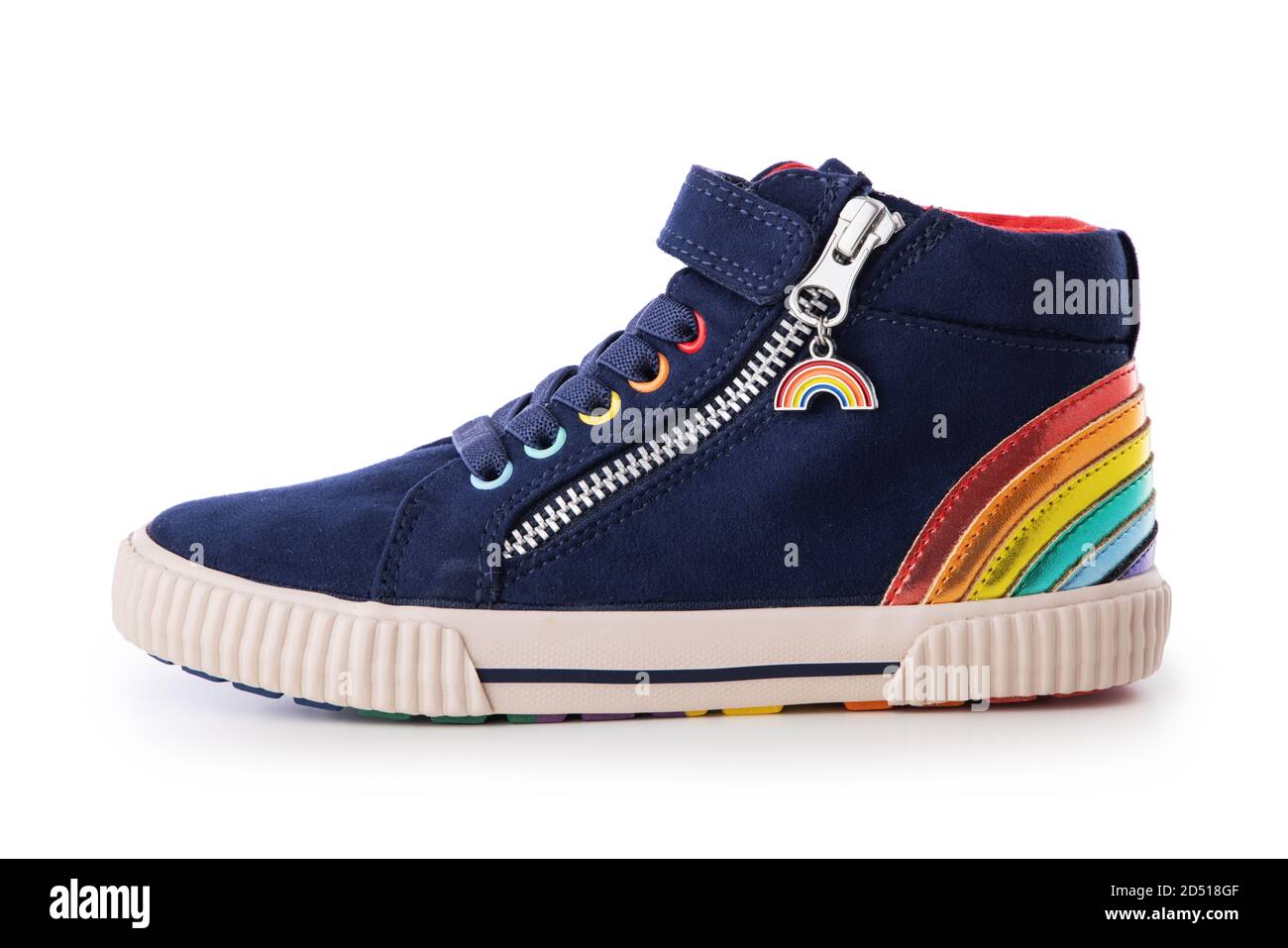 Kids colorful shoes isolated on white background. Rainbow colors Stock ...