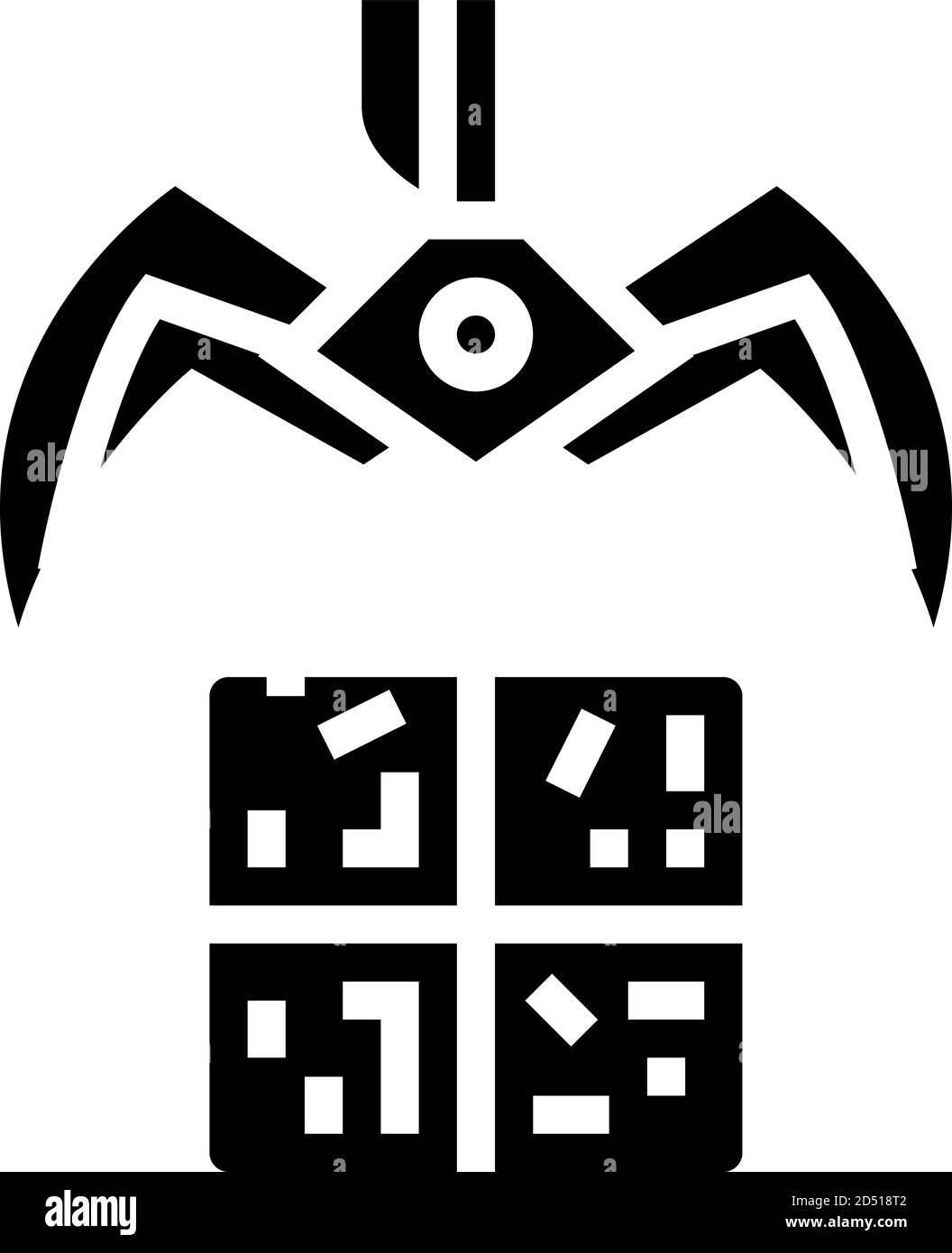 landfill claw loader glyph icon vector illustration Stock Vector Image ...