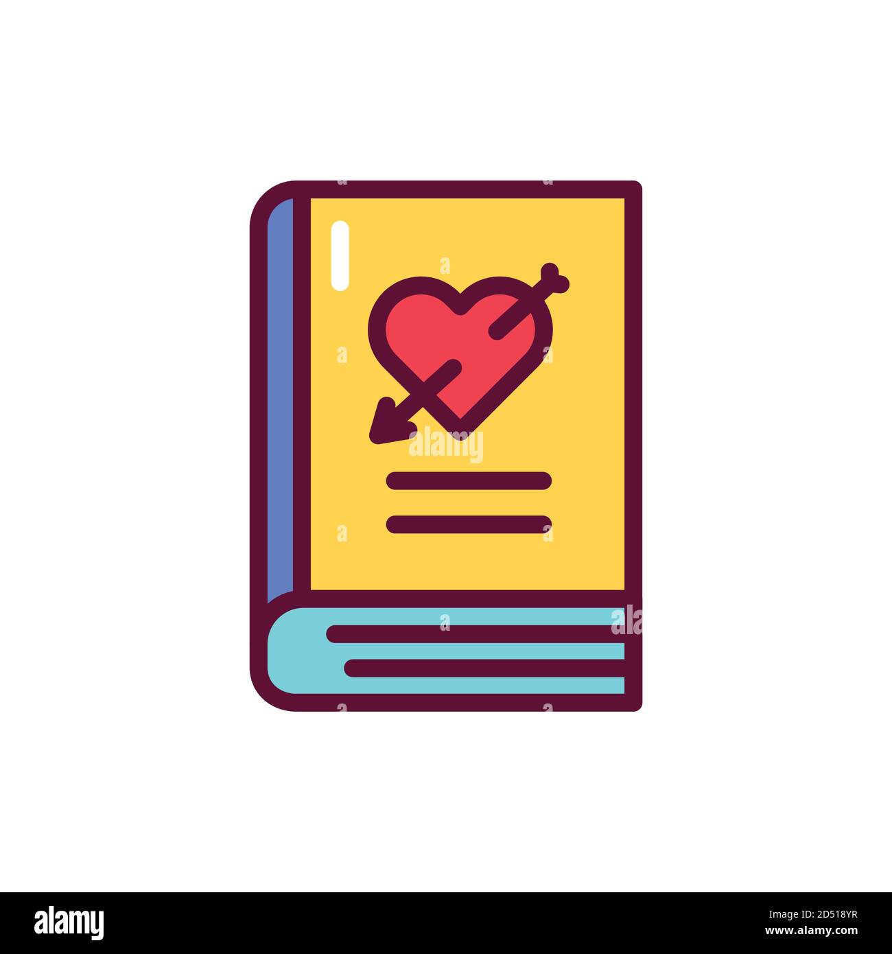 Romance book color line icon. Vector illustration Stock Vector Image ...