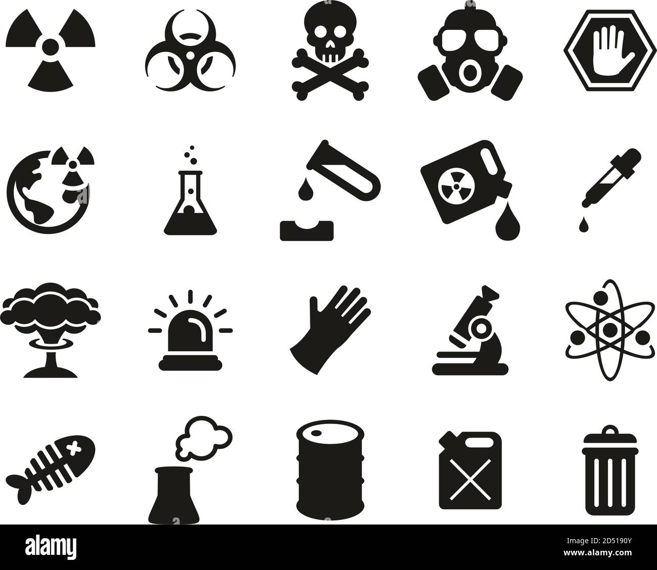 Biohazard disaster icons white hi-res stock photography and images - Alamy