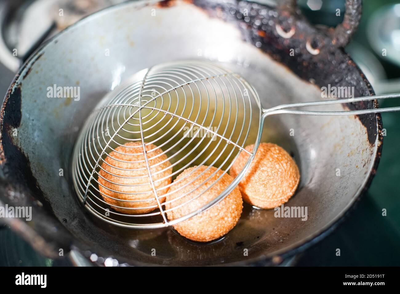 shot of north indian street food snack gol gappe pani puri or puchke ...