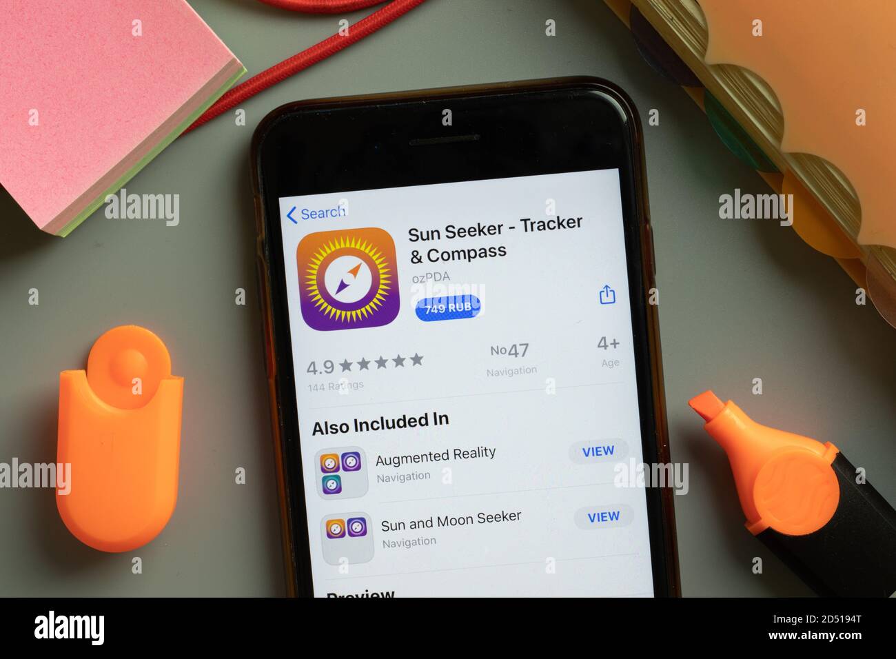 New York, USA - 29 September 2020: Sun Seeker Tracker mobile app logo ...